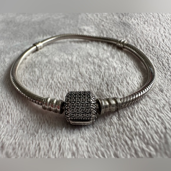 Pandora | Jewelry | Authentic Pandora Moments Sparkling Pav Clasp Snake ...